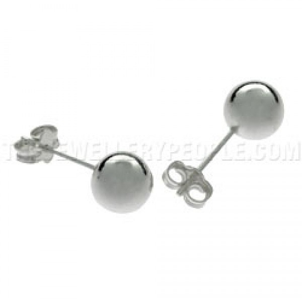 Bead Silver Stud Earrings - 6mm - ES456 | The Jewellery People